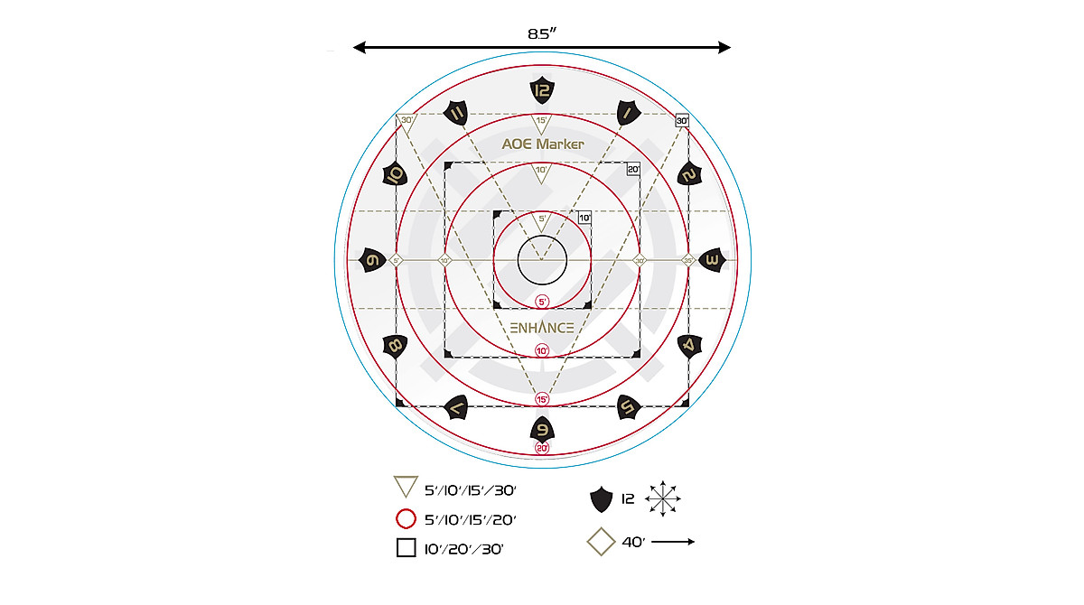 ENHANCE 30ft Spell Damage Template for Tabletop RPGs