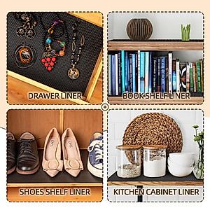 Shelf Liner for Kitchen Cabinets Black- Food Safe, Non-Adhesive, and Waterproof - Easy to Clean and Reusable - Perfect for Shelves,Fridge,Drawers,Cupboard and Pantry Cabinets (12" x 120"/Black)