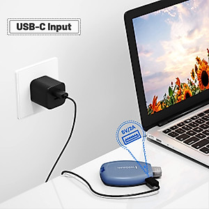 HUAENG Keychain Portable Charger for iPhone 14 12 X 6S Airpods, 1600mAh Mini iPhone Power Bank Power Emergency Pod Ultra-Compact External Fast Charging Battery Pack Key Ring Cell Phone Charger-Blue