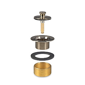 Bathtub Drain Conversion Kit Assembly, Lift and Turn Tub Drain Kit, Brass Construction Easy Installation (Brushed Nickel)