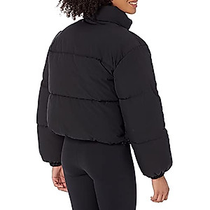 Amazon Essentials Women's Crop Puffer Jacket (Available in Plus Size), Black, Medium