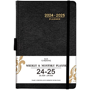 2023 Planner - 2023-2024 Weekly Monthly Planner, January 2023 - June 2024, 6.4'' x 8.5'' Calendar Planner 2023-2024 with Leather Cover, Pen Holder, Elastic Closure, 24 Ruled pages