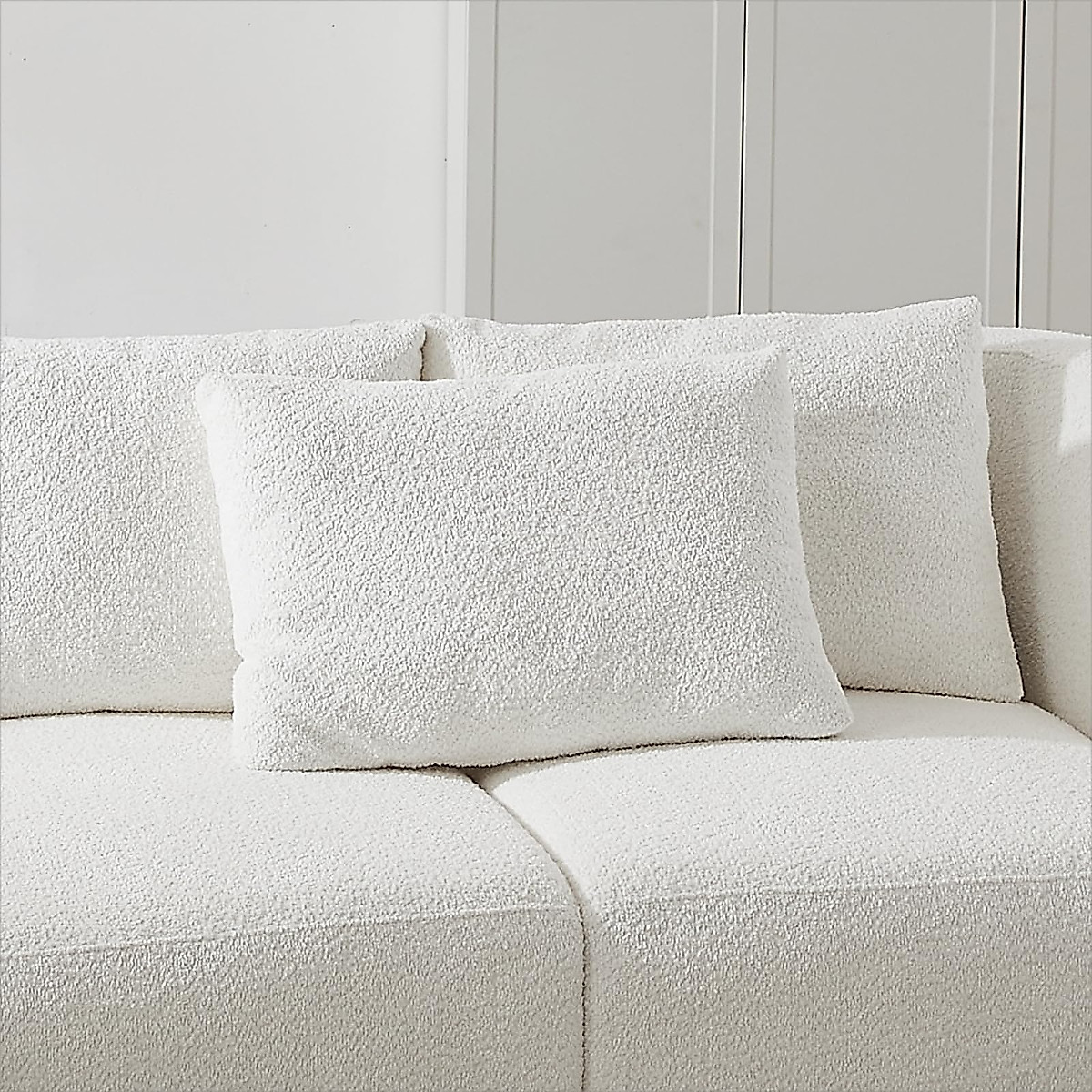 KEVINSPACE 116.14" Modern Sofa Couch Curved Sofa Cloud Couch Sectional Sofa Corner Sofa for Living Room Mid-Century Comfy 5-Seater Sofa Deap Seat Sectional Sofá with 7 Pillows Beige Left Hand Facing