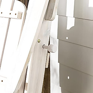 Walker Edison Sully Classic Solid Acacia Wood Outdoor Folding Adirondack Chair, 38 Inch, White Wash