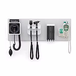 Welch Allyn Green Series 777 Integrated Wall Diagnostic System Including Wall Aneroid Sphygmomanometer, SureTemp Plus 690 Electronic Thermometer, Wall Transformer, Coaxial Ophthalmoscope