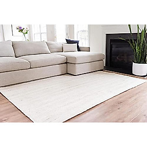 Avgari Creation RUG Jute Natural Hand Braided Rug Rectangle White Handmade Natural Fiber Area Carpet Kitchen, Hallway Rugs For Living-90x150 CM