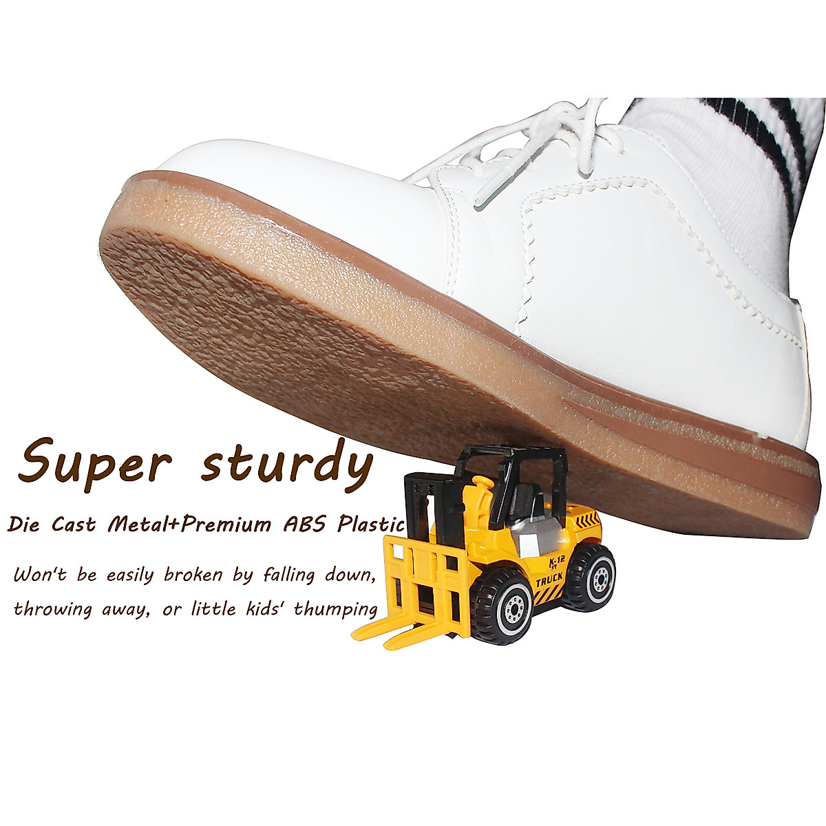 ZOHUMI Construction Toys Sets, 5 Pieces Mini Vehicles, Including Truck Forklift Bulldozer Road Roller Excavator Dump Truck Tractor,Free-Wheeling Cars for Children