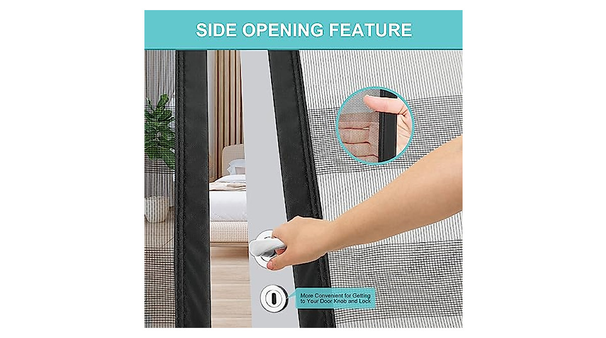 DCUINS Magnetic Screen Door Fits 32x80 Inch Doors with Heavy Duty ...