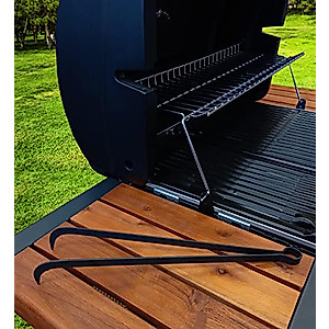 Charcoal Tongs, BBQ Charcoal Tongs, 15.75 Inch, Charcoal Tongs For Grill, Heavy Duty, Charcoal Cherry Picker Tool, Charcoal Grill Rake, Charcoal Grill Poker, Fire Tongs, Camping Fire Poker,Grill Tongs