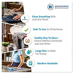 16" x 24" MW Pro Multi Surface Microfiber Towels | 6 Pack (Gray)