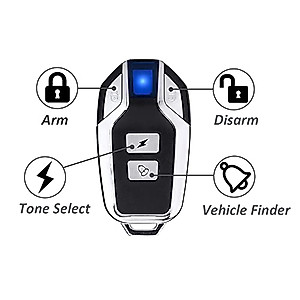 Mengshen Anti-Theft Motorcycle Bike Alarm, Bicycle Security Alarm Vibration Motion Sensor Waterproof 110dB (2 Remote Control Included)