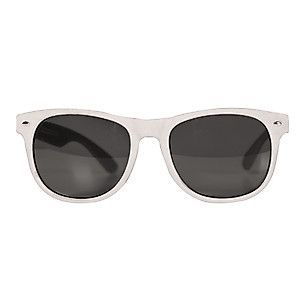 Windy City Novelties - 12 Pack - Retro White Sunglasses Bulk for Kids Adults | Party Favors 4th of July Party Supplies, Raves, EDM Concerts, Summer Beach Parties, Cosplay