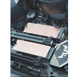 Easycargo Laptop M.2 Heatsink Kit, Copper m.2 Heat Sink + Thermal pad 1mm 0.5mm for Cooling Laptop M.2 2280 SSD (4-Pack)