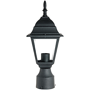 Sunlite 41322 Post Mount Carriage Lamp Fixture, 60 Watts Max, Single Medium Base Socket (E26), 120 Volts, Outdoor, UL Listed, for Residential & Commercial Use