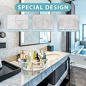 Lazy Susan Oragnizer,2 Pack Turntable Organizer,Fridge Organization,Non-Skid Spice Rack Organizer, Fruit Container, 360 Rotating Storage Container for Home Kitchen,Countertop,Cabinet,Fridge