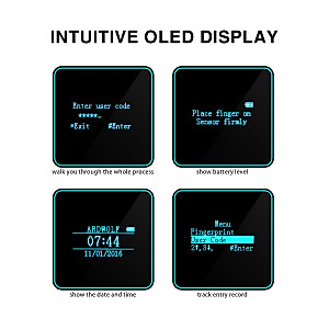 Fingerprint Door Lock, ARDWOLF A10 Keyless Entry Smart Biometric Door Locks with Digital Keypads Electronic Touchscreen and Reversible Handle Backup Keys for Home Office Front Door