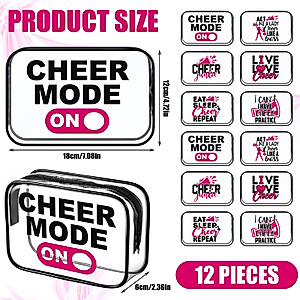 Abbylike 12 Pcs 7 x 4.7 x 2.4'' Cosmetic Bag Gifts Accessories for Makeup Bags PVC Cheer Case Clear Toiletry Zipper Pouch for Women Christmas Xmas