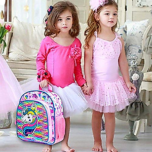 Unicorn Backpack for Girls, 12" Toddler Sequin Kids Bookbag, Cute Animal Preschool Kindergarten Schoolbag