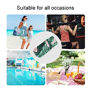 2pcs Cloth Diaper Wet Dry Bags Waterproof Tropical Green Palm Leaves Pink Reusable Washable Travel Beach Yoga Gym Bag for Swimsuits Wet Clothes