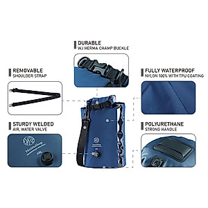 Noitullop Washbag Portable Washing Machine - 15L Fully Waterproof Dry Bag - Lightweight Compact Nylon Washing Machine - Portable Manual Clothes Washer Laundry Bag (Navy)