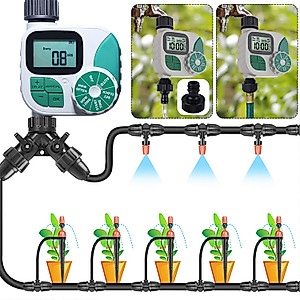 Biswing Watering Timer for Garden Hose, Outlet Hose Water Sprinkler Timers, Programmable Hose Timer with Digital Irrigation Timer System, Battery Operated for Outdoor Yard Lawn Garden Watering