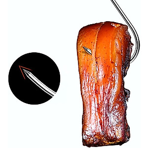 MUFEDAT Meat Hooks 20Pcs ,5.9 '' Premium Stainless Steel Butcher Hook Smoking Hooks,Meat Processing for for Hot and Cold Smoking,Chicken Hunting Smoking Ribs,Hanging,Drying,BBQ(5.9inch 20Pcs)