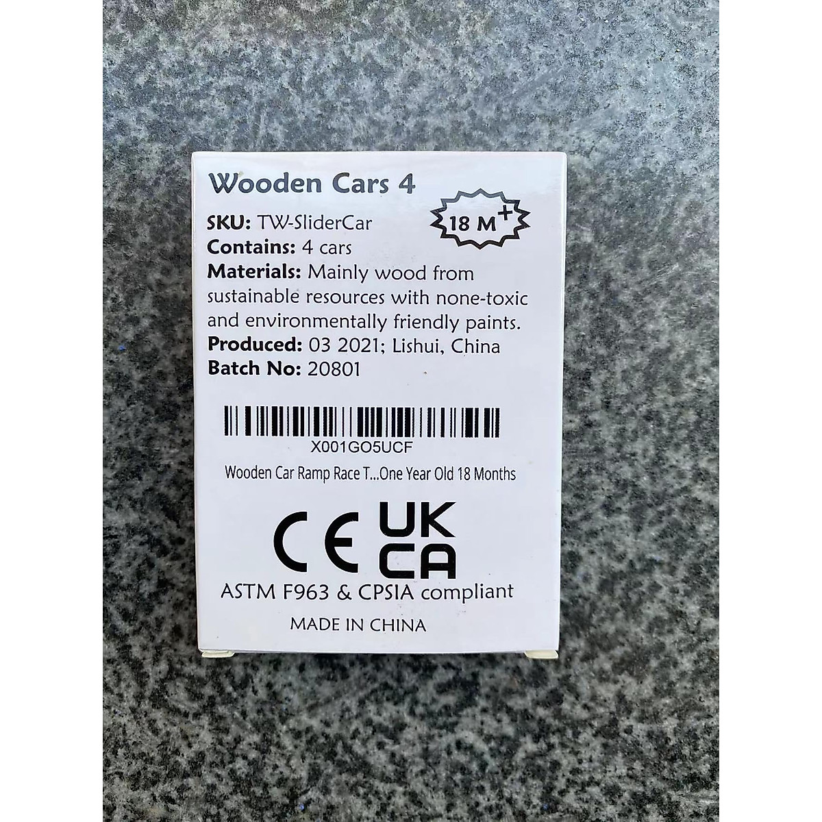 Wooden Car Ramp Race Track Toy - Toddler Car Playset - Replacement Cars 4 Pack - Matching Click Clack Track Vehicles Toddlers -Racing First Sport Cars for 18 Months -Stocking Fillers Stuffers Kids