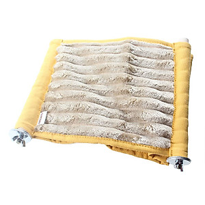 emours Double Bunkbed Hammock Sleep Bed Cage Play Platform with Warm Fleece for Hamster Mice