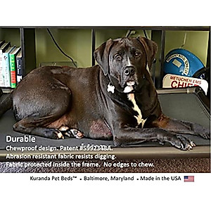 Kuranda Elevated Indoor Bed - Walnut PVC - X-Large - 44" x 27" - Cordura - Burgundy