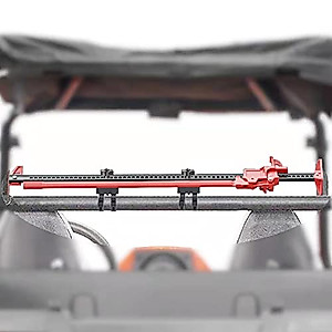UTV ATV High-Lift Jack Tube Mount for 1.75"-2" Roll Bar Adjustable Black Double Bracket Compatible with Polaris Ranger 1000 XP Turbo Can Am Maverick