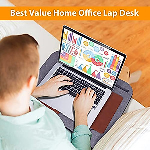 Laptop Lap Desk, Lap Laptop Desk laptop Table Tray Stand Portable Laptop Bed Desk Computer Lap Desk Laptop Desk for Bed Sofa Laptop Table W/ Cushion Mouse Pad Storage Holder for Work, Write, Read, Eat