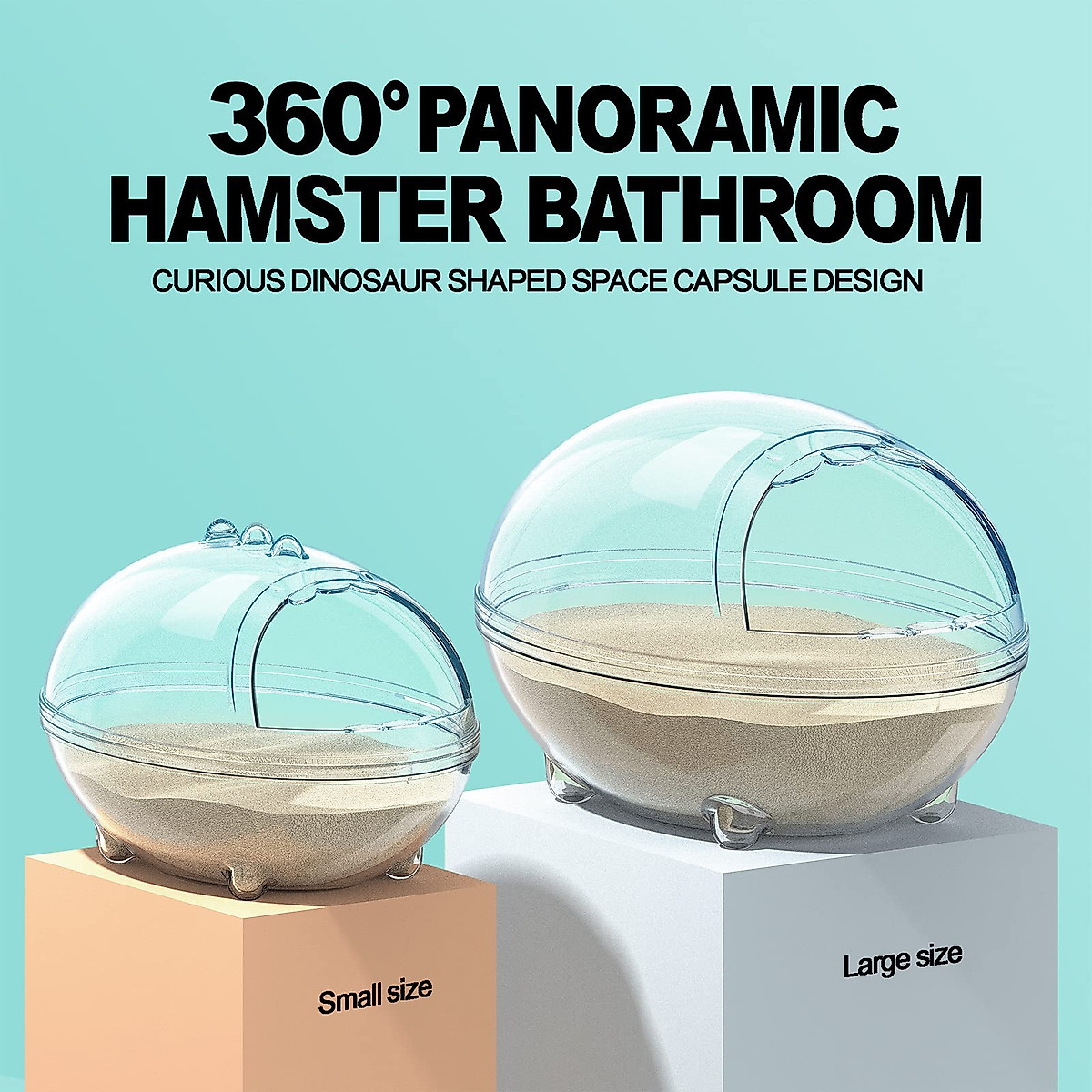 lazYYzal Hamster Bathroom,Hamster Bathtub Box,dust Bath for Hamster,Hamster Sand Bath Container,Hamster Bath,Hamster Bathing Bowl,Transparent Beds,Hamster Bathtub Toilet for Hamster Accessories (S)