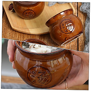 2pcs Soup Cup Household Soup Pot Ceramic Soup Pot Home Soup Pot Soup Pot with Lid Stewing Crock Soup Stew Pot Ceramic Stockpot Cooking Pot Soup Ceramic Pot Soup Maker Stock Pot