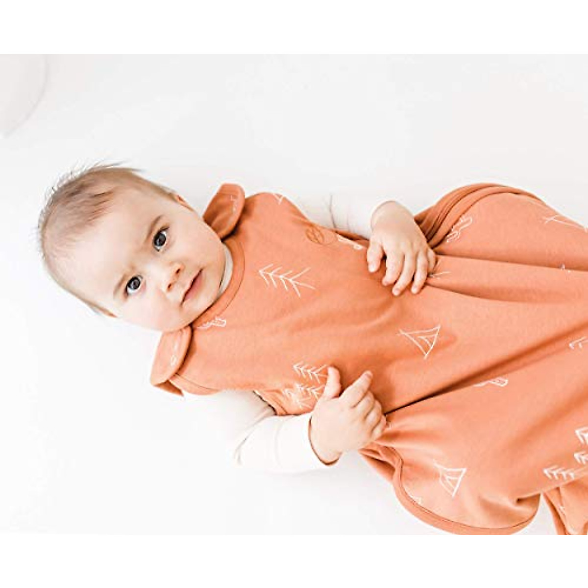 Ecolino Adjustable Organic Cotton Baby Sleeping Bag, Wearable Blanket by Woolino. Universal Size Sleep Bag Sack for Infant to Toddler, Fits 2 Months - 2 Years, TOG 1, Desert