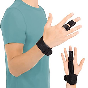 BraceAbility Finger Splint - Adjustable Support Guard for Jammed or Broken Knuckle Treatment, Medical-Grade Aluminum Immobilizer to Straighten Trigger Finger, Arthritis Pain Relief Brace (Universal)