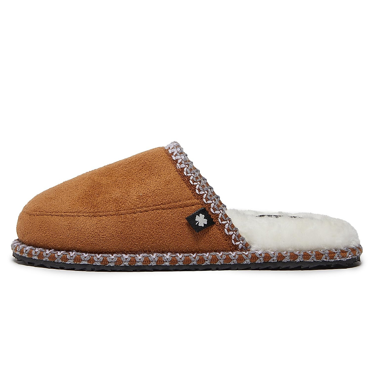 Lucky Brand Micro-Suede Memory Foam Boys Slippers - Closed Toe Plush Lined House Shoes/Kids Slippers, Tan/6 Big Kid