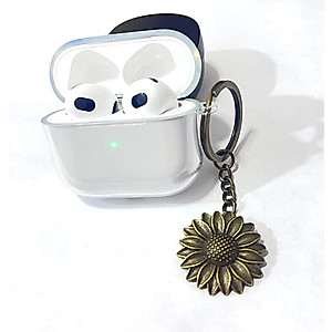 Antique Bronze Colored Sunflower Pendant Key Chain-Bronze Key Ring-Sunflower Keyring Keychain