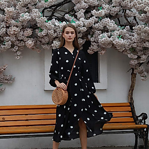 Rattan Bags for Women - Handmade Wicker Woven Purse Handbag Circle Boho Bag Bali - Crossbody Heart