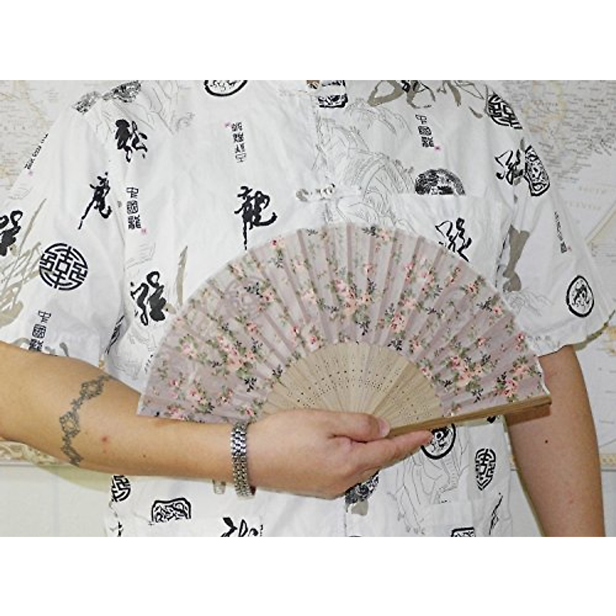 Folding Hand Fan Transparent Hand Fans Chiffon with Beautiful Fabric For Party Wedding Gift Chiffon