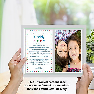 Poetry Gifts Daddy From Twins or Children for Valentine's Day or Birthday, 8x10 Inch Print Personalized with Names and Photo