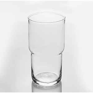 LEMONSODA Modern Iced Coffee Glasses - Stackable Crystal Clear Cups For Any Drink - Water, Coffee, Tea, Expresso, Smoothies - Quality Glassware - Dishwasher Safe - Housewarming Gifts (Set of 6-21oz)