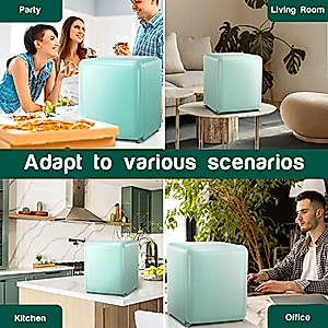 ZAFRO 1.7Cu.Ft Mini Fridge with Freezer For Bedroom,Compact Refrigerator 20 Cans,Portable Small Multifunctional Refrigerator For Skin Care,Food,Drinks,Living Room,Office And Dorm (GREEN)