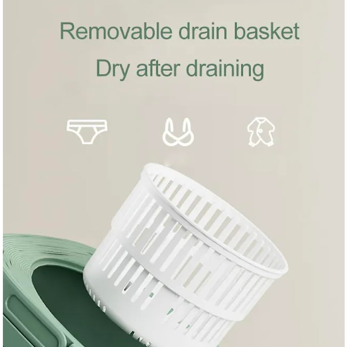 Portable Washing Machine, Home Automatic Foldable Washing Machine, Mini Washing Machine, Small Clothing Washing, Blue Sterilization (Green)