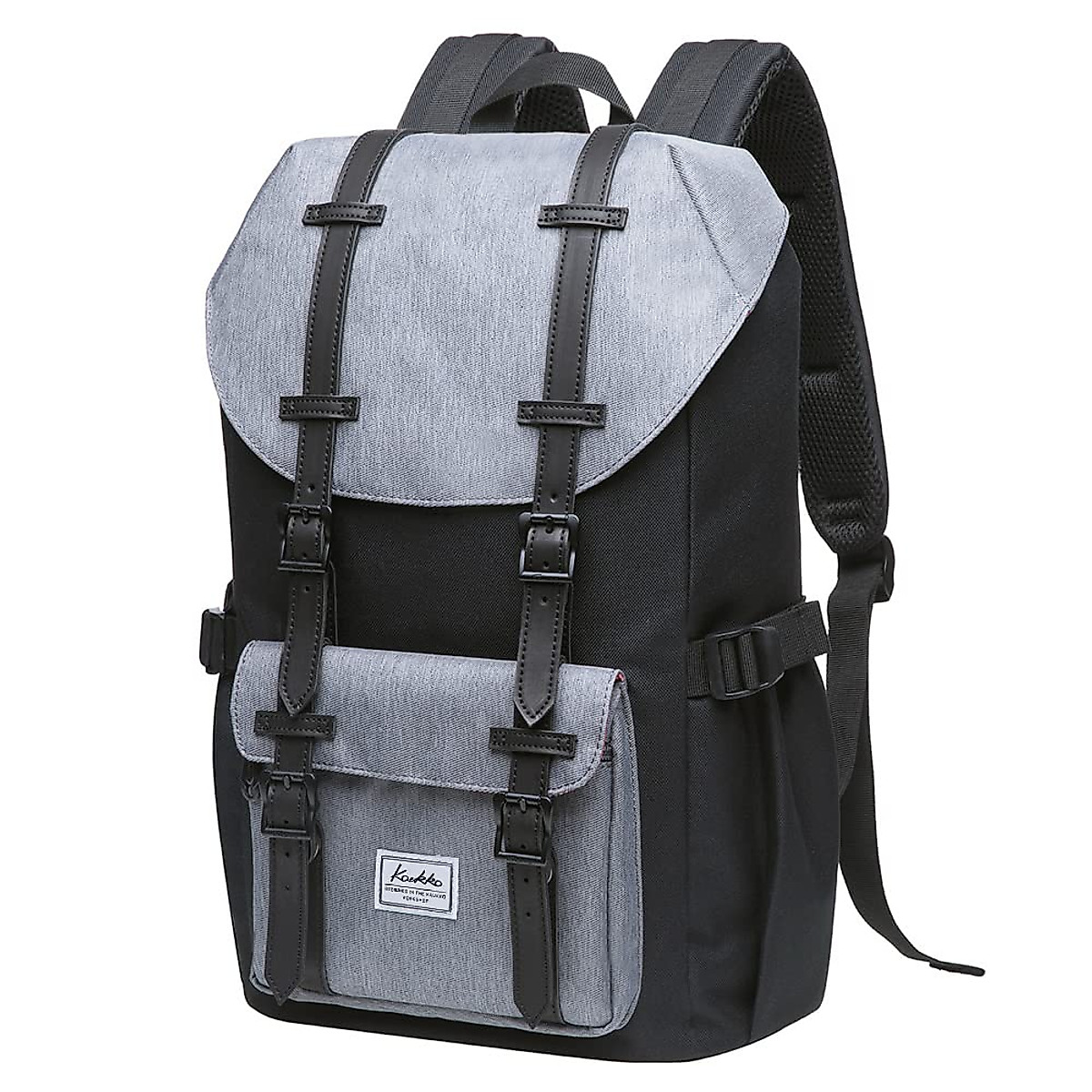 KAUKKO Laptop Outdoor Backpack, Traveling Rucksack Fits 15.6 Inch Laptop(5-7-Black Grey)