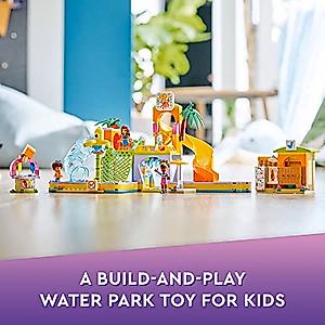 LEGO Friends Water Park Set 41720 Swimming Pool and Slides, Heartlake City Toy, Pretend Play Birthday Gift Idea for Kids Ages 6 Plus