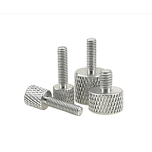 20 Pcs Aluminum knurling Fully Threaded Hand Twistscrew,for Motherboard Installation Etc.M5x12mm