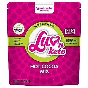 Sugar Free Drinking Hot Chocolate - Stevia Sweetened, Keto 1g Net Carb Gourmet Hot Cocoa Mix - Gluten Dairy Free, Vegan Non-GMO Low Carb Paleo Ketogenic Diabetic Friendly Snack 10 oz