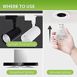 12-Pack GU10 LED Bulbs 6W, Dimmable, 3000K Soft White 582LM, Replacement 50W Halogen Light Bulb for Spotlight Track&Recessed Lighting,No Flickers