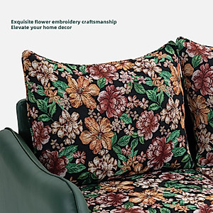 J.C.UP 53" Loveseat Sofa,Small Couches for Living Room,Mid Century Modern Love Seat Couch,2 Seat Small Couches for Small Spaces with PU Leather,Comfy Upholstered Sofa Couch for Bedroom,(Green,Beige)