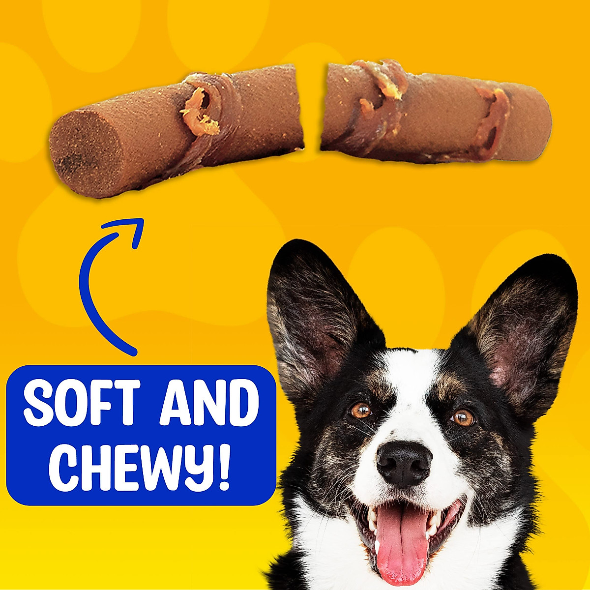 Paw & Pantry 5" Soft & Chewy USA-Chicken Wrapped Sticks for Dogs - Pack of 32 Rawhide Free Chicken Dog Treats - Grain-Free & Highly Digestible Chicken Wrapped Dog Treats - Great Savory Flavor